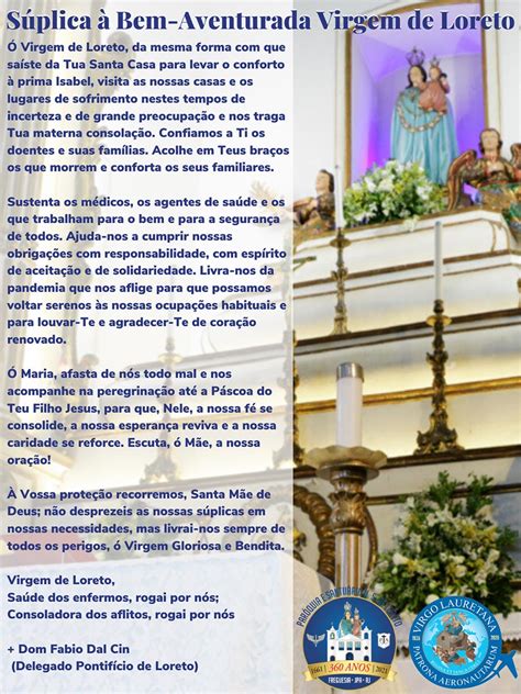 Súplica à Bem Aventurada Virgem de Loreto Igreja Nossa Senhora de Loreto