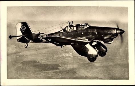 Ansichtskarte Postkarte Kampfflugzeug Junkers Ju Akpool De
