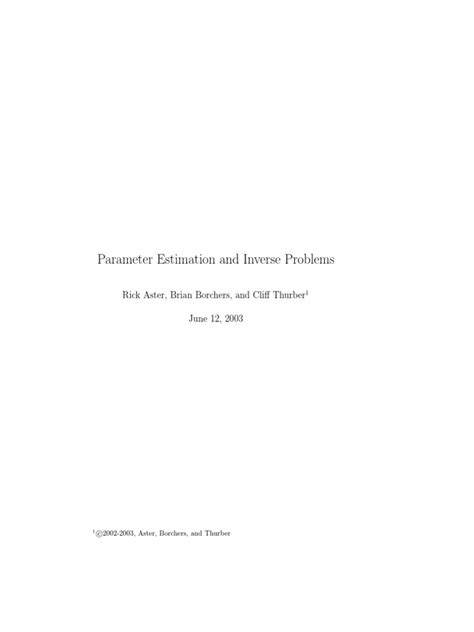parameter estimation and inverse problems pdf inverse problem operator mathematics
