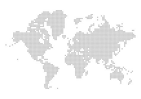 Mapa Do Mundo Pontilhado Cor Cinza Isolado No Branco Vetor Premium