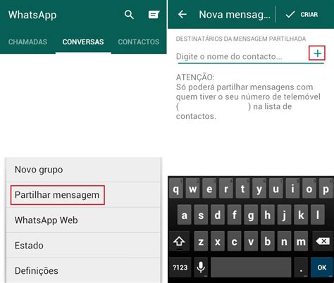 Como enviar mensagem para várias pessoas no WhatsApp