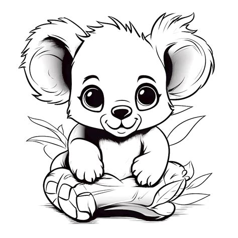 Gl Cklicher Koala Ausmalbild Kostenlos Herunterladen