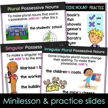 Possessive Nouns Daily Grammar Practice Worksheets Activities Centers