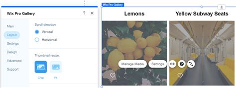 Wix Pro Gallery Customizing Your Gallery S Thumbnails Help Center