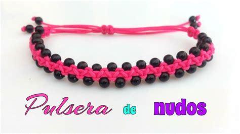Cómo hacer una PULSERA de nudos básicos MACRAME con BOLAS FÁCIL