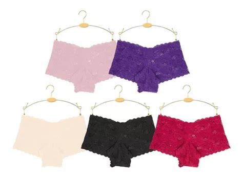 Boxer Cachetero Pack Piezas Encaje Sexy Mujer