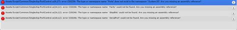 unity中导入报错The type or namespace name Ports does not exist in the