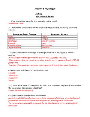 Lab Prep Lymphatics Lab Anatomy Physiology II Lab Prep Week 7 The