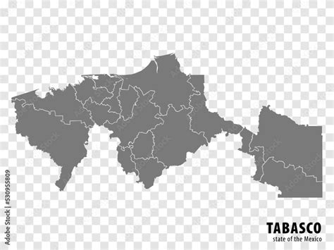 State Tabasco Of Mexico Map On Transparent Background Blank Map Of