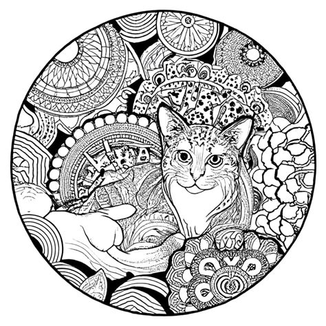 Coloriage Chat Mandala 12 télécharger et imprimer gratuit sur