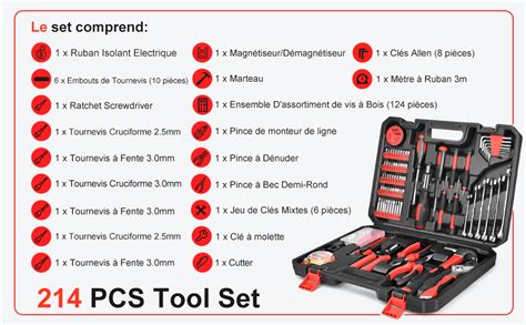 Goywato Caisse Outils Complete Pi Ces Malette Outils Bo Te