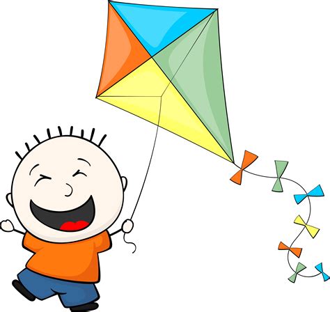 Coloriage Enfant Avec Son Cerf Volant Imprimer