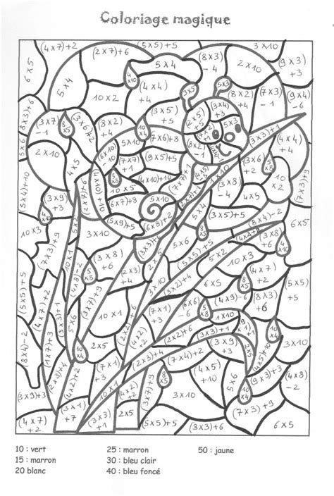 Coloriage Multiplication Magique dessin gratuit à imprimer
