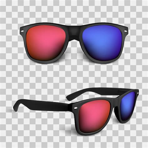 Gafas Realistas Aisladas Sobre Fondo Transparente Vector Premium
