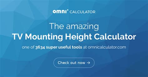 Tv Mounting Height Calculator