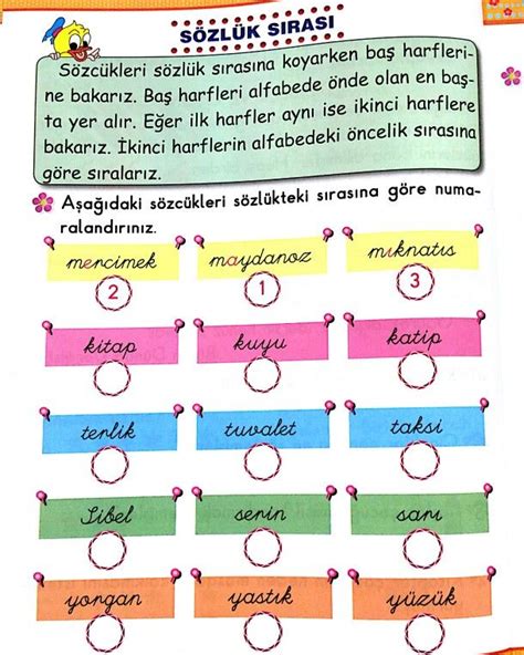 4 Sınıf Sözlük Sırasına Koyma guzelresimler buzz