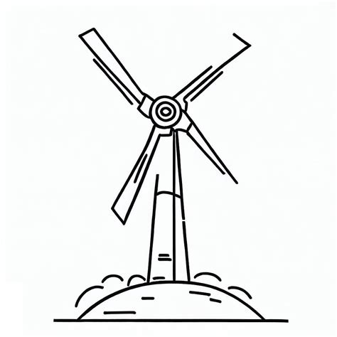 Coloriage Éolienne Simple télécharger et imprimer gratuit sur