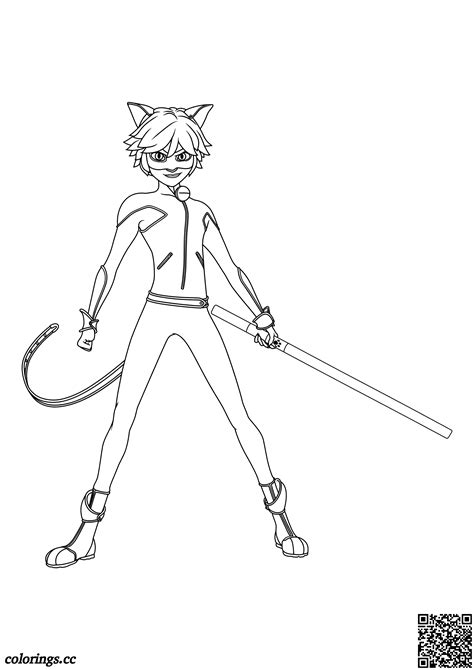 Cat Noir Con Bast N Libro De Colorear Lady Bug Y Super Cat Libro De