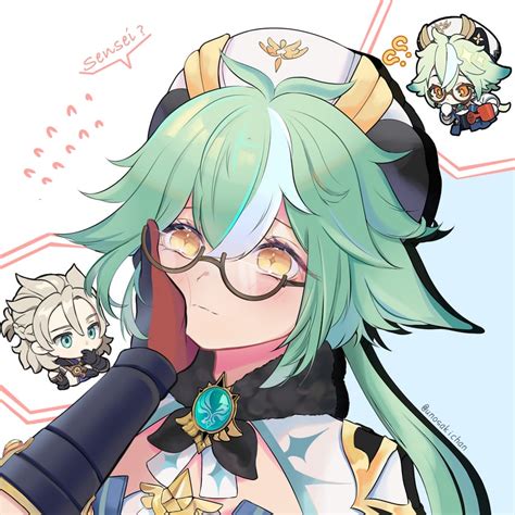 Albedo And Sucrose Genshin Impact Drawn By Unosaki Danbooru