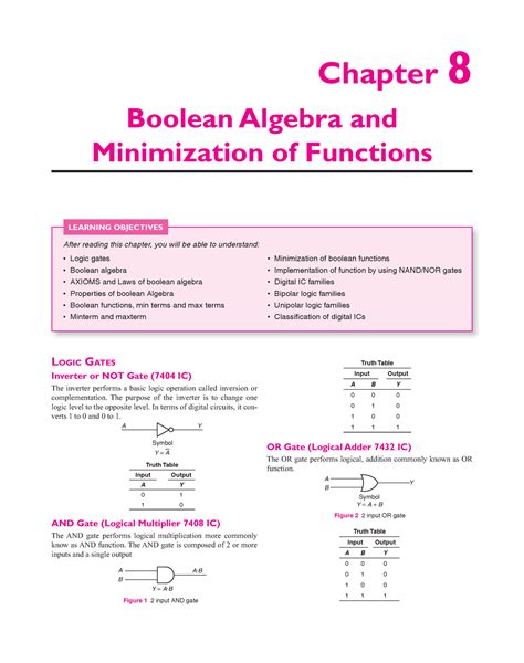ade u8 unit 8 notes chapter 8 boolean algebra and minimization of functions logic gates