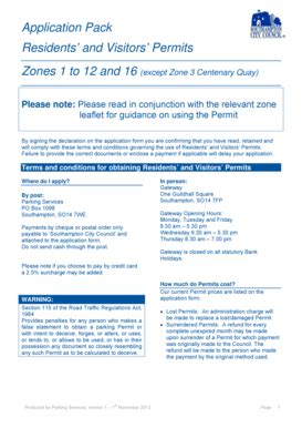 Fillable Online Southampton Gov And Visitors Permit Application