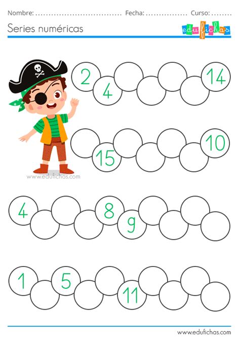 Series Numéricas Ejercicios de Lógica para Niños Descargar PDF