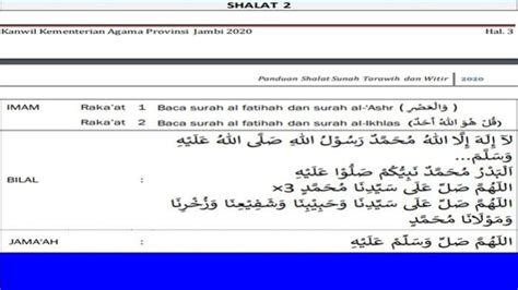 PDF Tuntunan Sholat Tarawih Dan Witir 11 Rakaat Lengkap Termasuk