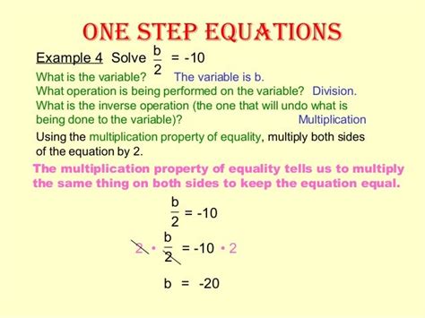 one step equations