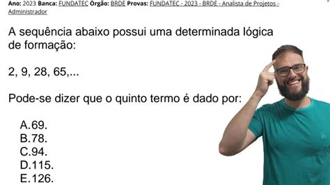 Sequência lógica em concursos Matemática enem concursos YouTube