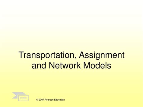 transportation assignment and network models ppt download
