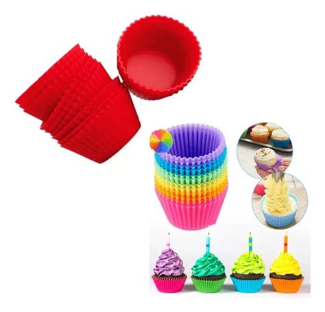 Kit 12 Formas De Silicone Para Cupcake Muffins Petit Gateau MercadoLivre