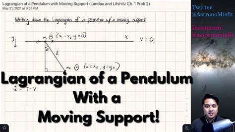 Classical Mechanics The Lagrangian Of A Pendulum With A Moving Support