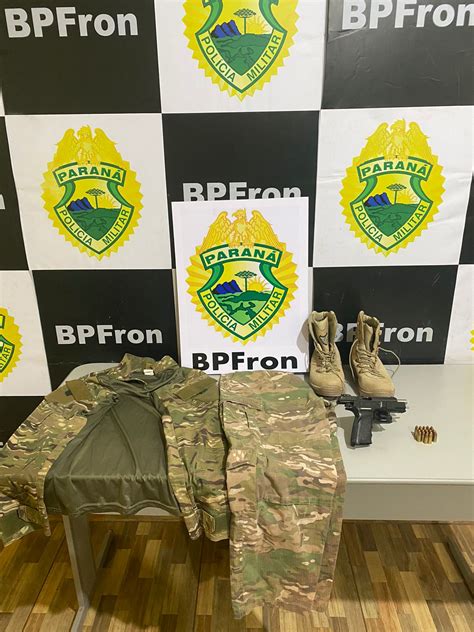 BPFRON e Força Nacional apreendem arma de fogo munições e veículo em