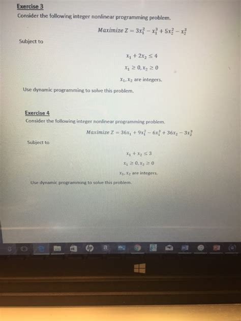 solved exercise 3 consider the following integer nonlinear