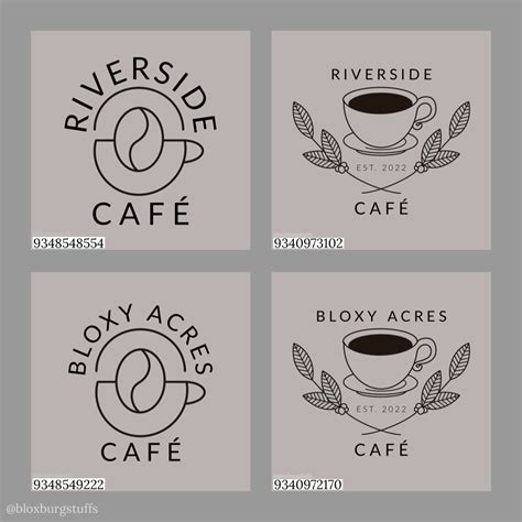 Roblox Bloxburg Cafe Coffee Shop Logo Sign Decals Artofit