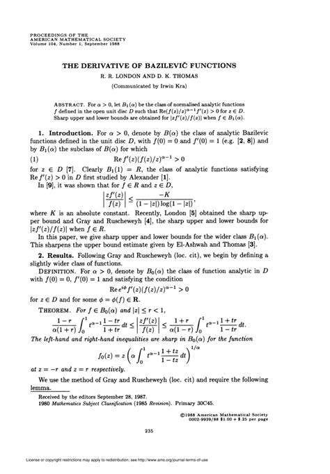 pdf the derivative of bazilevic functions