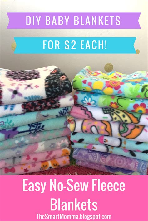 The Smart Momma Easy No Sew Fleece Baby Blankets For 2 Each