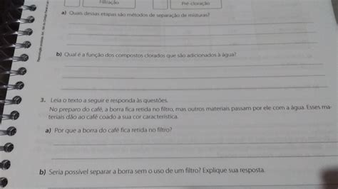 CIÊNCIAS Ordene as etapas de tratamento da água listadas a seguir A