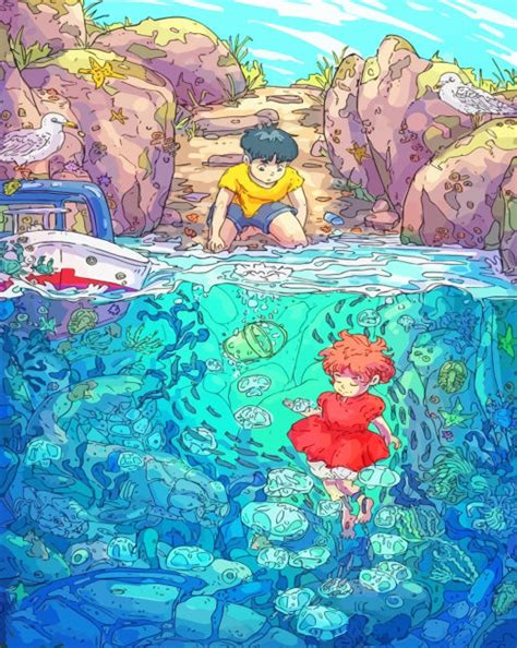 Studio Ghibli Ponyo Art Painting Art Of Paint By Numbers
