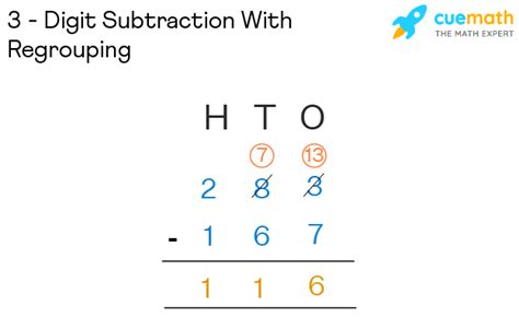 3 digit subtraction with regrouping rules three digit subtraction