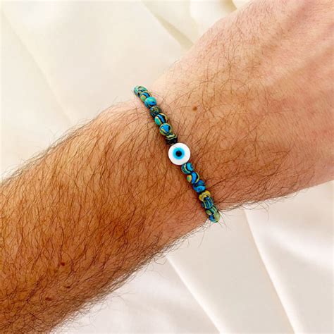 PULSERA MALAQUITA AZUL Y OJO De Lavalle La Tienda