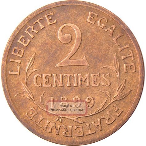 French Coin Iiième République 2 Centimes Dupuis