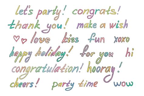 Premium Vector Hand Drawn Colorful Lettering Cute Celebrate Doodle