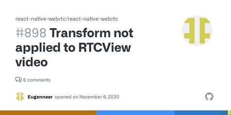 Transform Not Applied To Rtcview Video Issue React Native