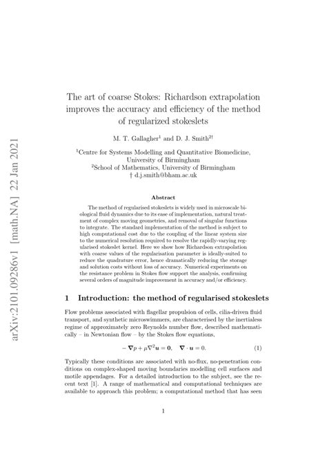 pdf the art of coarse stokes richardson extrapolation improves the accuracy and efficiency of