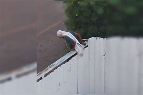 Cara de pau ladrão é filmado pulando muro de casa na Asa Norte