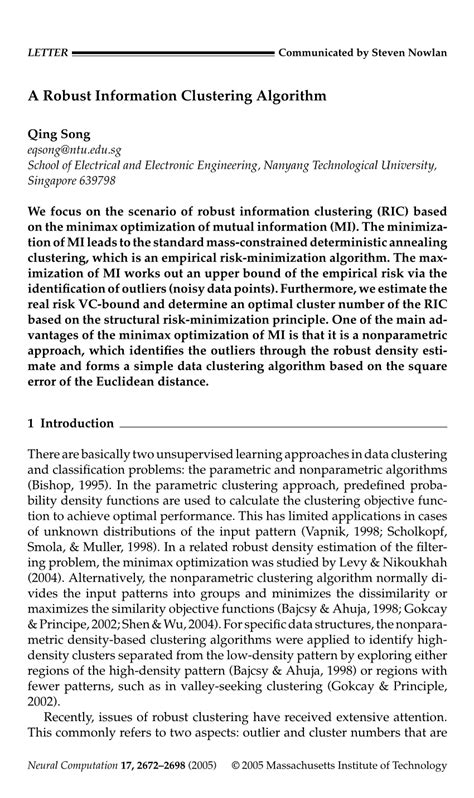 pdf a robust information clustering algorithm