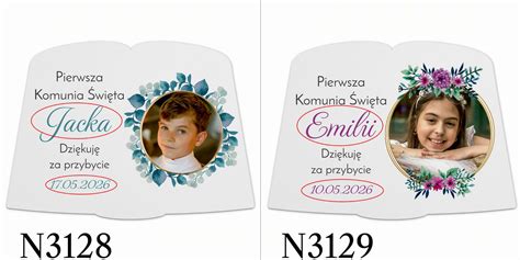 PODZIĘKOWANIA DLA GOŚCI KOMUNIJNYCH magnesy ze zdjęciem nadruk strona
