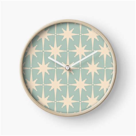 Atomic Age 1950s Retro Midcentury Modern Starburst Pattern In Celadon