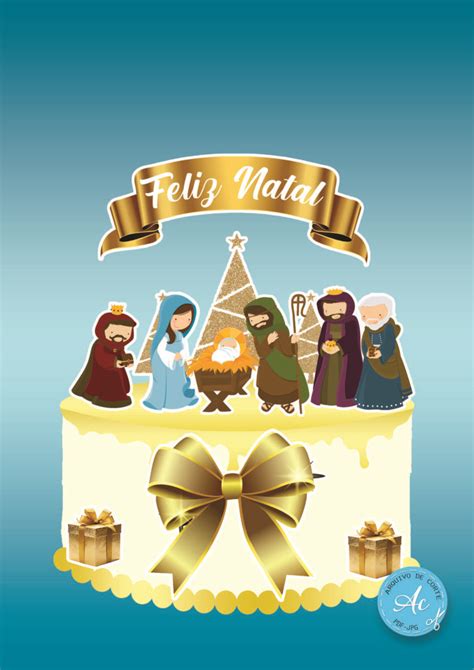 Topo de bolo Presépio de Natal 1 Arquivo de corte